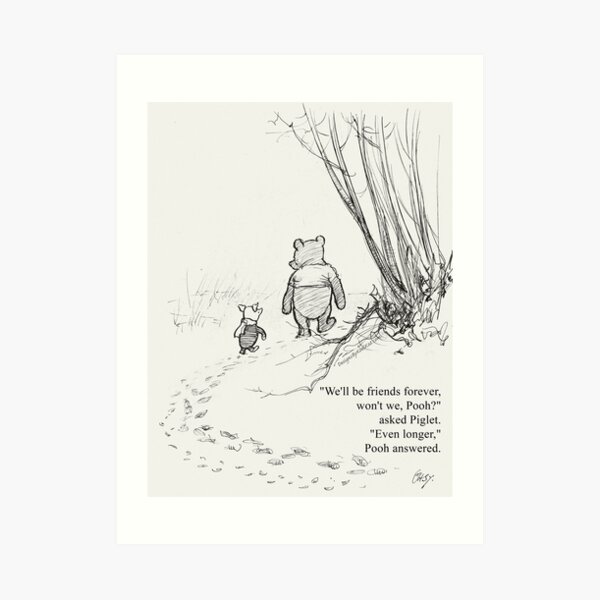 "Winnie the Pooh & Piglet Friends Forever" Art Print for Sale by ...