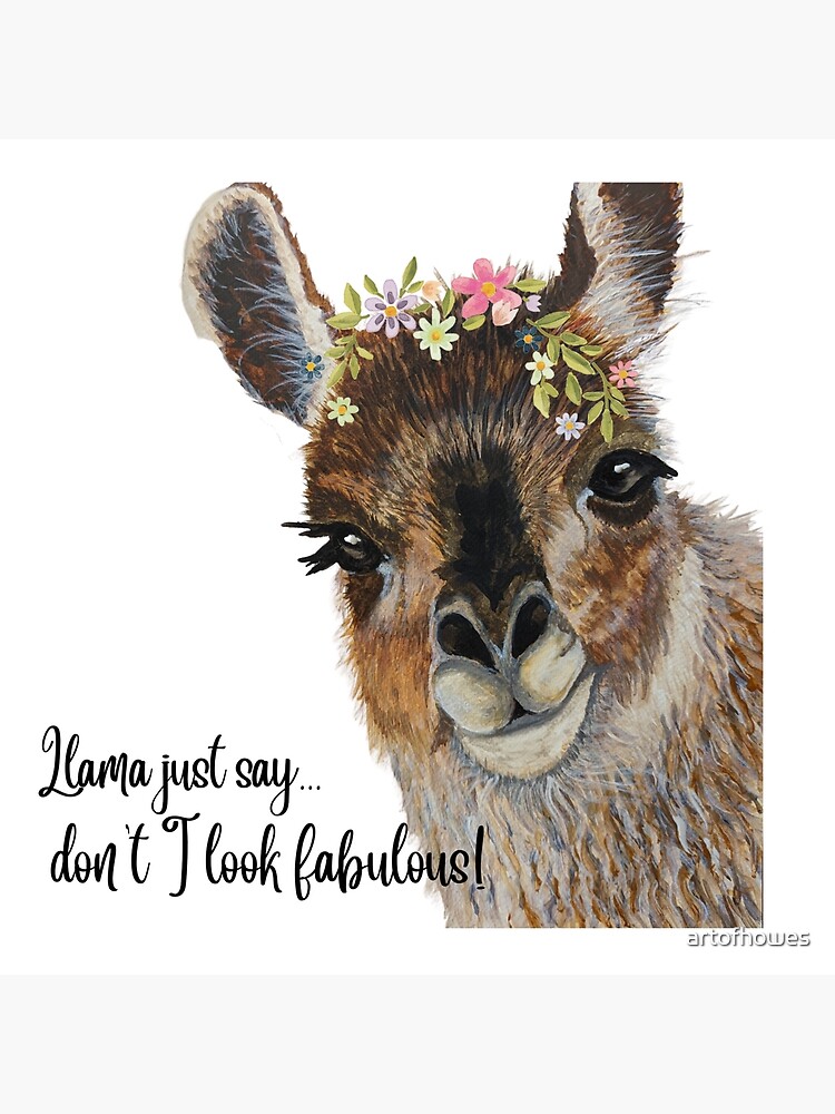 "Llama hand painted in Acrylics and using graphics " Poster for Sale by ...