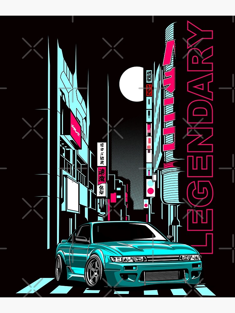 "S13 Silvia Legend JDM Retro Tokio Tuning Fan Car" Photographic Print ...