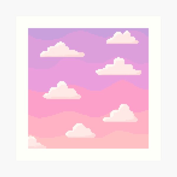 "Pink Cloud Sunset Pixel Art" Art Print for Sale by Skinpedia | Redbubble