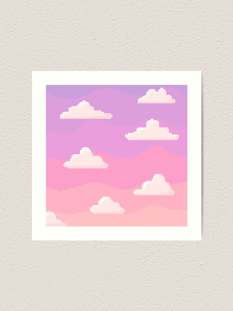 "Pink Cloud Sunset Pixel Art" Art Print for Sale by Skinpedia | Redbubble
