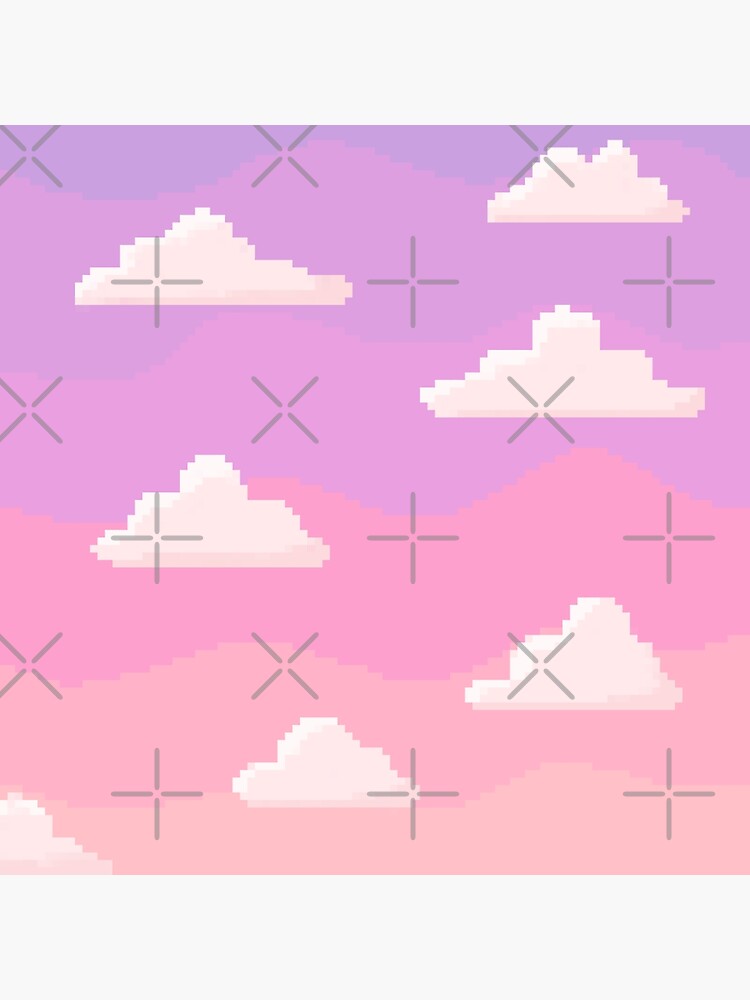 "Pink Cloud Sunset Pixel Art" Art Print for Sale by Skinpedia | Redbubble