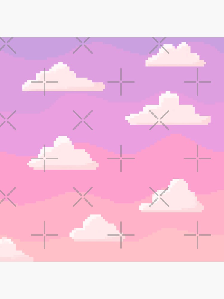 "Pink Cloud Sunset Pixel Art" Sticker for Sale by Skinpedia | Redbubble