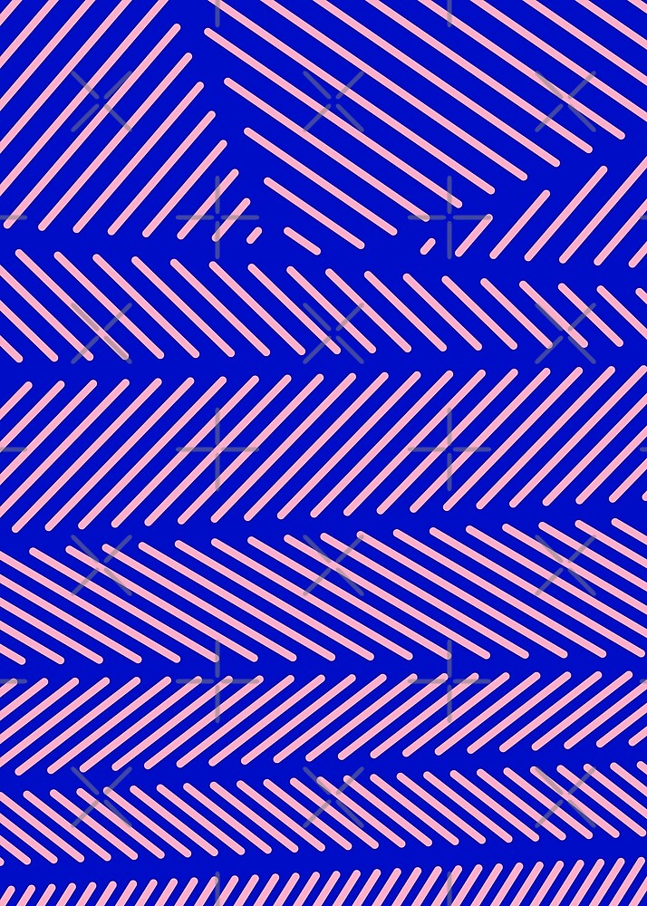 "Pink and Blue Minimal Diagonal Line Patch Pattern " by patternsoup ...