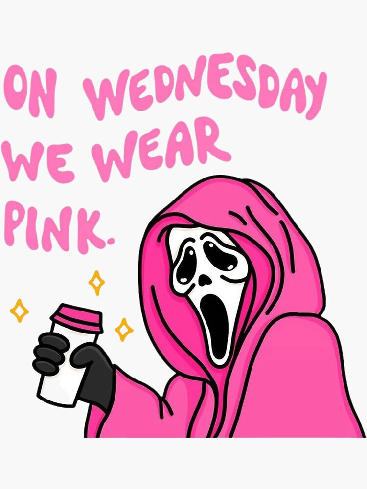 "On Wednesday We Wear Pink" Sticker for Sale by AngelicAcademia | Redbubble