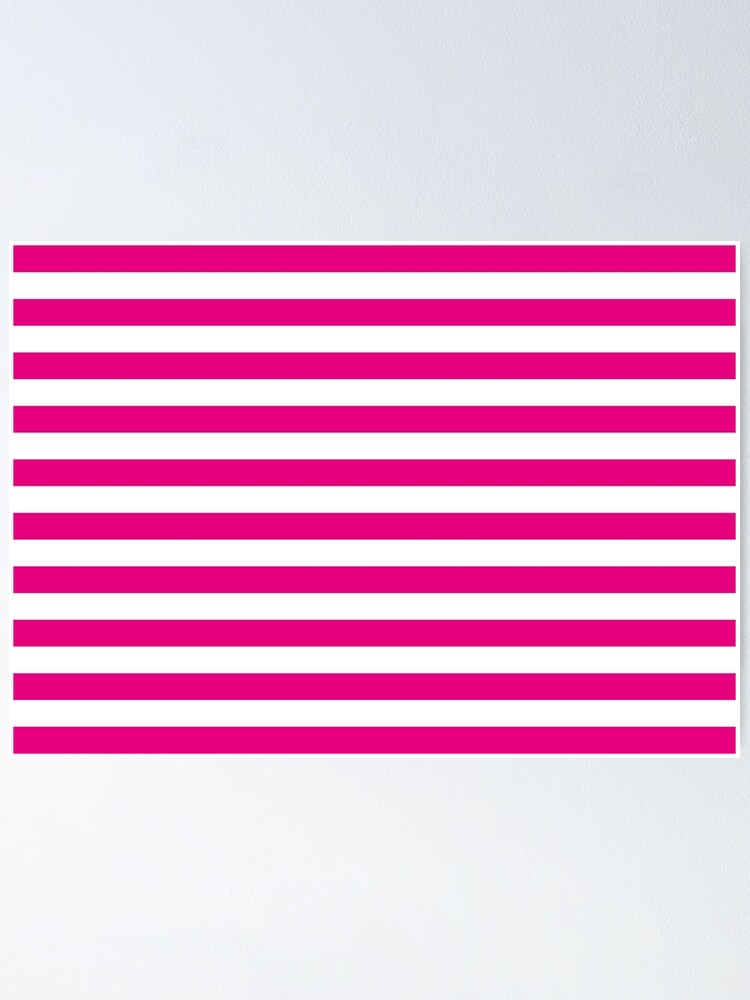 Póster «Rayas de color rosa fuerte y blanco | Patrones de rayas ...