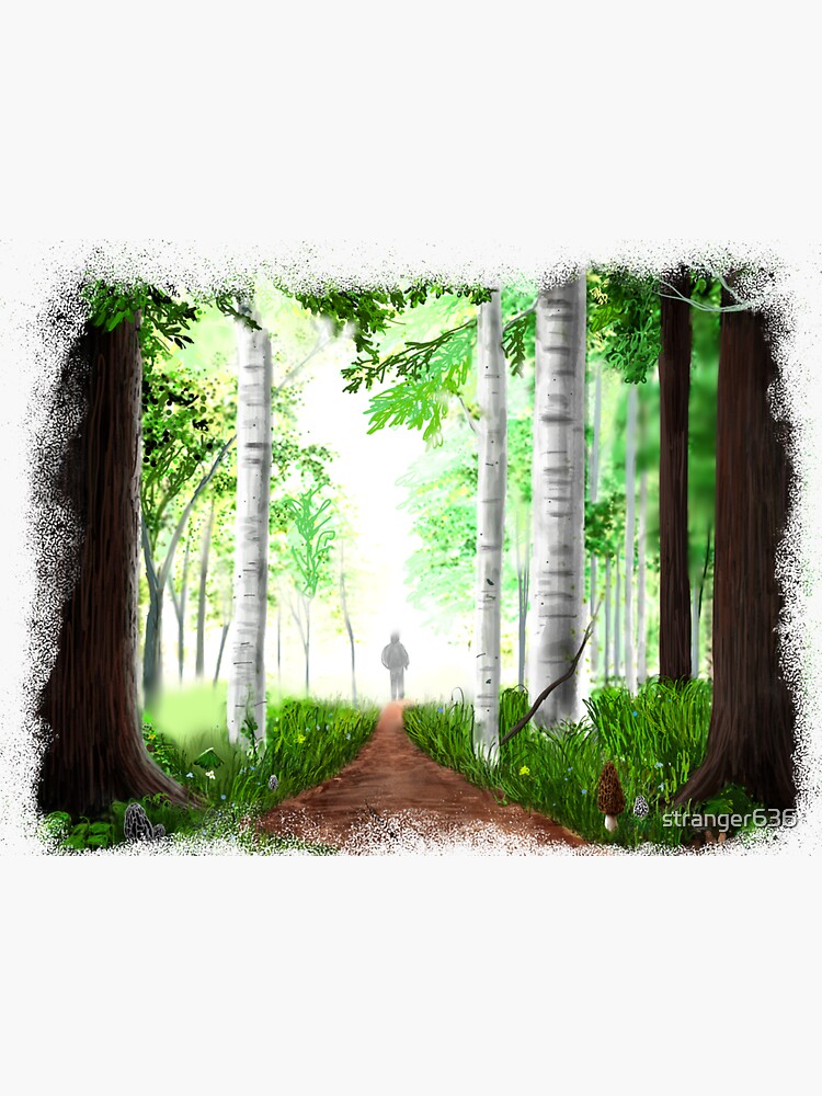 "The mushroom hunter" Sticker for Sale by stranger636 | Redbubble