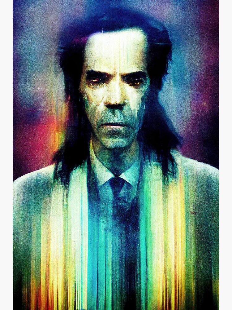 "Glitch-art portrait of Nick Cave" Sticker for Sale by JBNina | Redbubble
