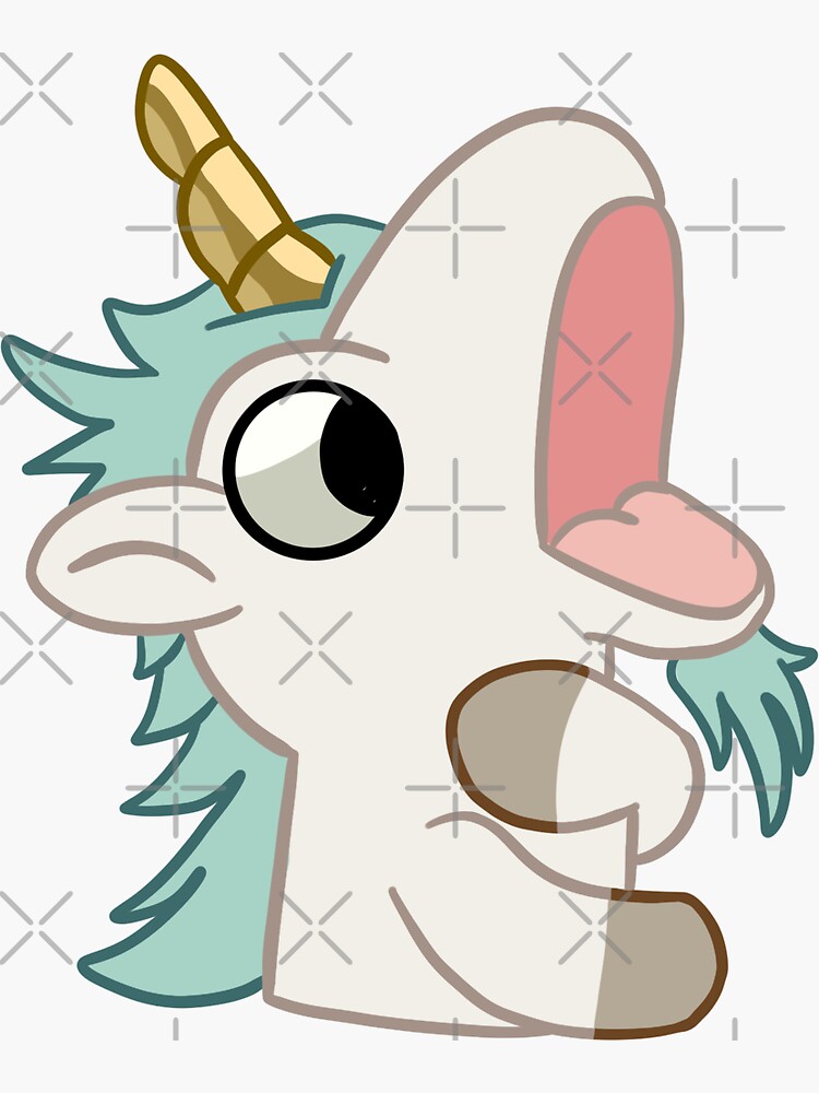 "Unicorn Unicourse Hand Puppet Heeler Family " Sticker for Sale by ...