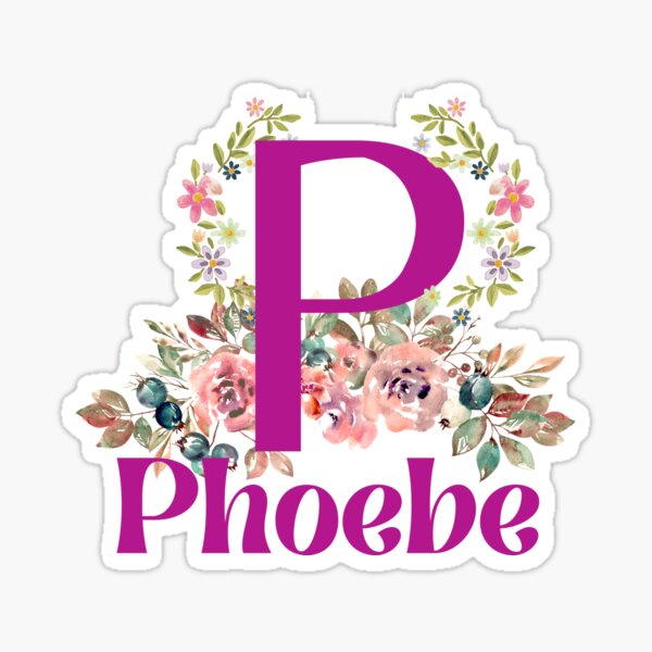 "Phoebe name in graphics with flowers" Sticker for Sale by artofhowes ...