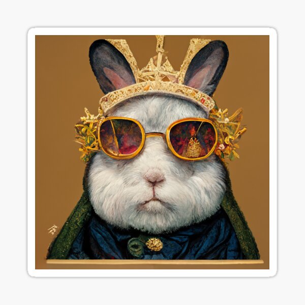 "King Bun Bun" Sticker for Sale by Alienchild | Redbubble
