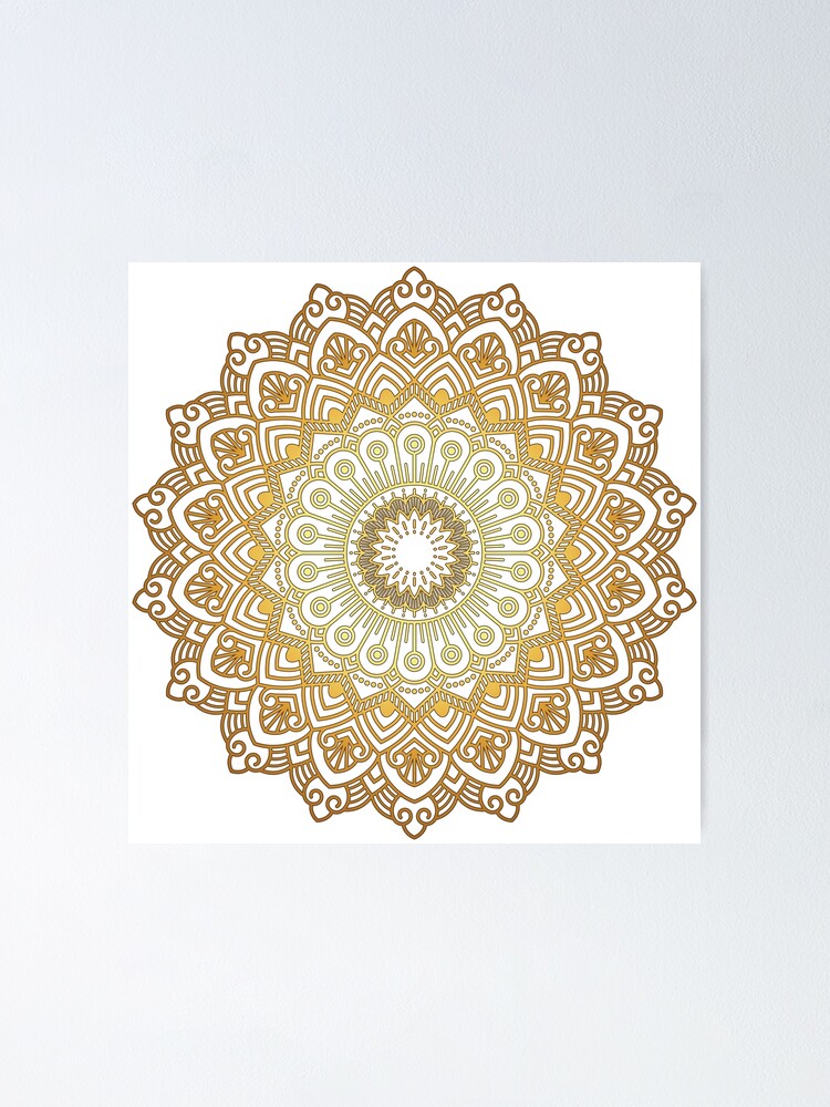 "golden flower mandala" Poster for Sale by hichdesign | Redbubble
