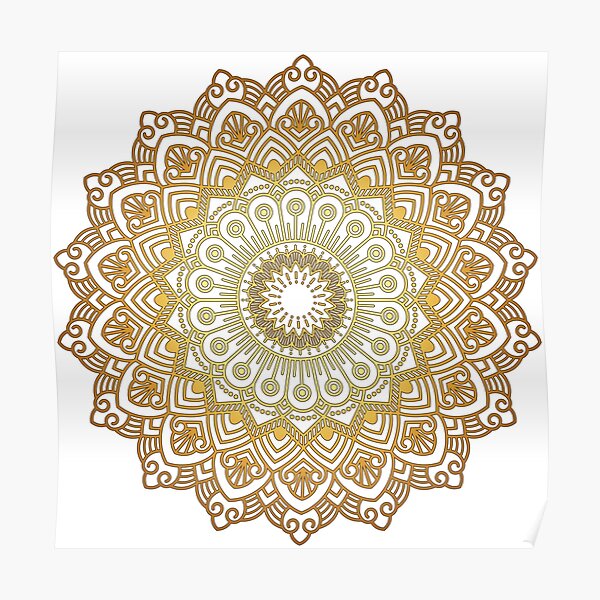 "golden flower mandala" Poster for Sale by hichdesign | Redbubble