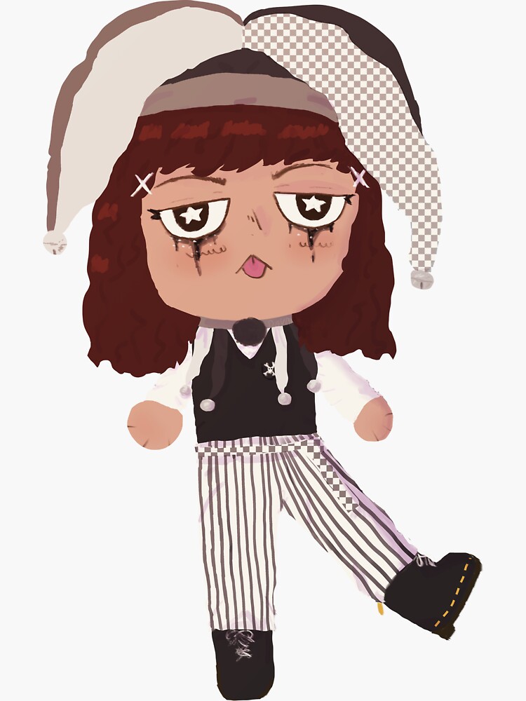 "stranger things eddie munson clown chibi" Sticker for Sale by ...