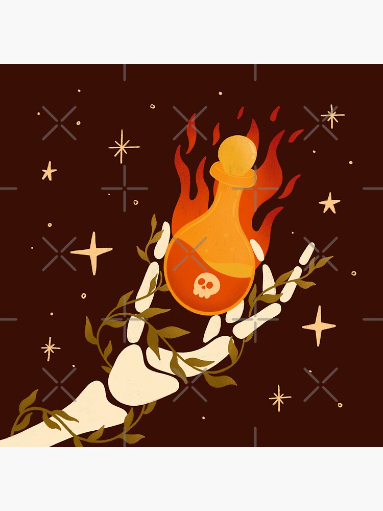 "Poison in skeleton hand" Sticker for Sale by WeirdyTales | Redbubble