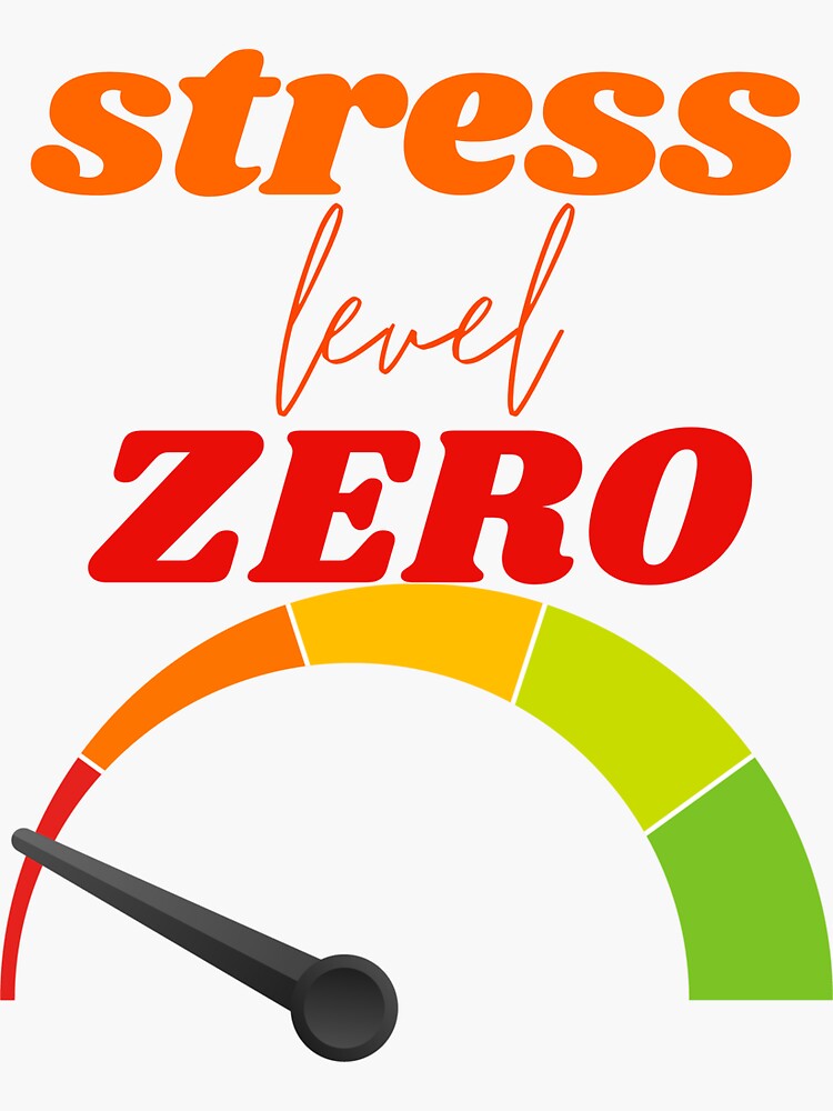 "STRESS LEVEL ZERO" Sticker for Sale by junioredb | Redbubble