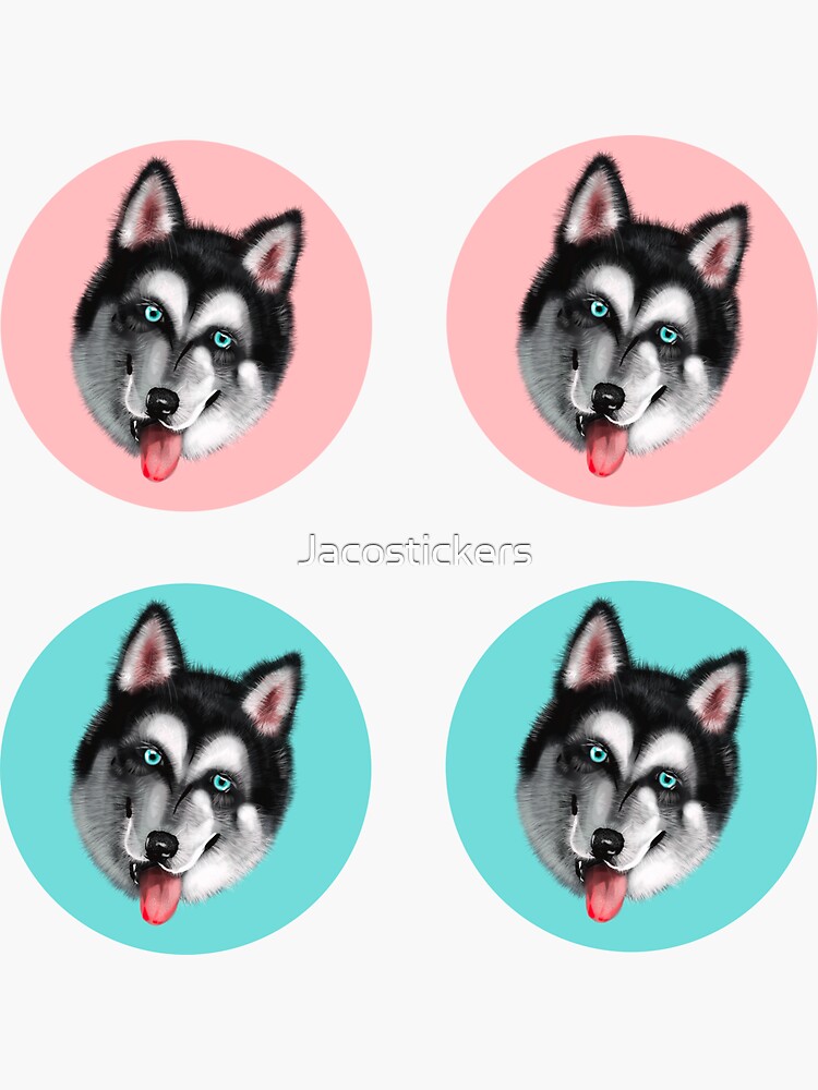 "Husky dog head stickers pack " Sticker for Sale by Jacostickers ...