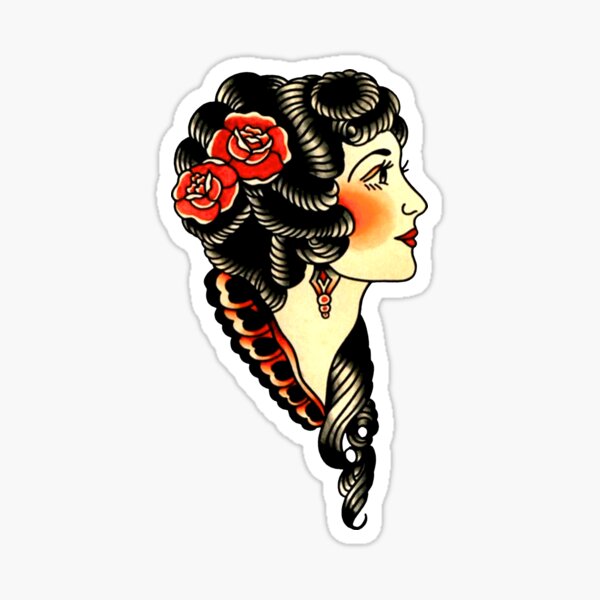 "Traditional Gypsy lady with Mandala Tattoo" Sticker for Sale by ...