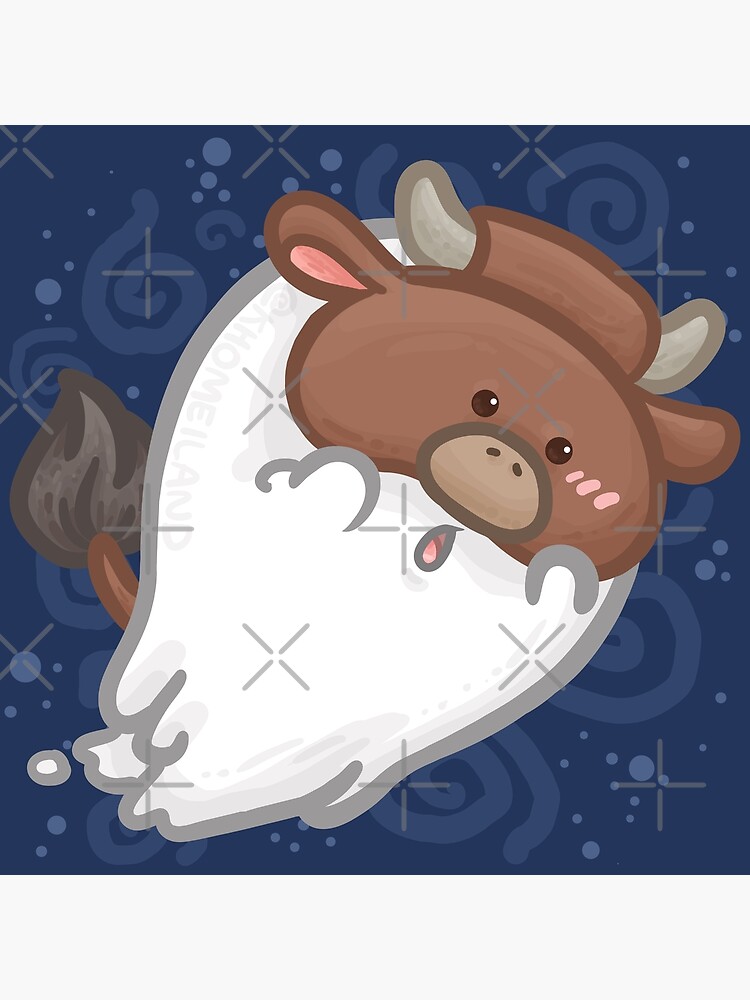 "Ghost Wearing Ox Mask" Poster for Sale by Khotekmei | Redbubble