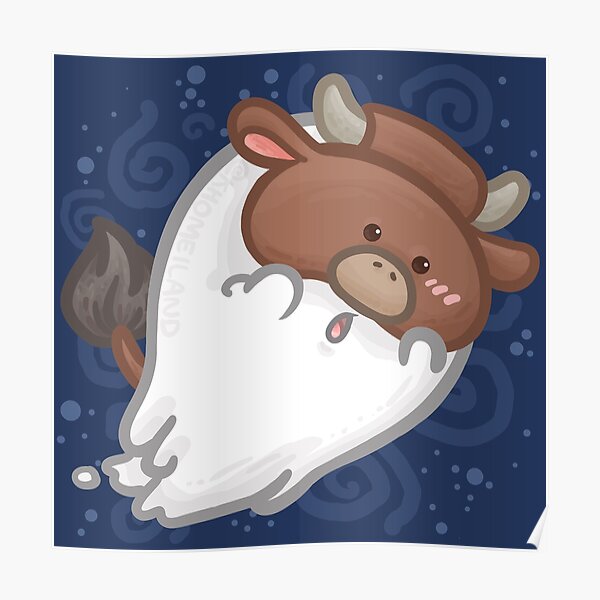 "Ghost Wearing Ox Mask" Poster for Sale by Khotekmei | Redbubble