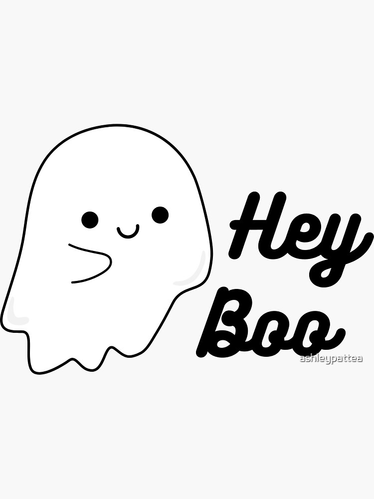 Pegatina «Hey Boo Halloween Cute Spooky Fantasma de dibujos animados ...