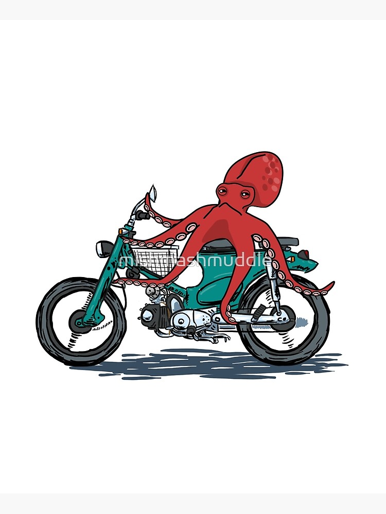 "Octopus on a Motorbike" Poster for Sale by mishmashmuddle | Redbubble
