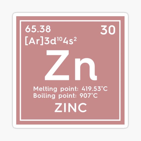"Zinc - Zn" Sticker for Sale by ClassyGeek1 | Redbubble