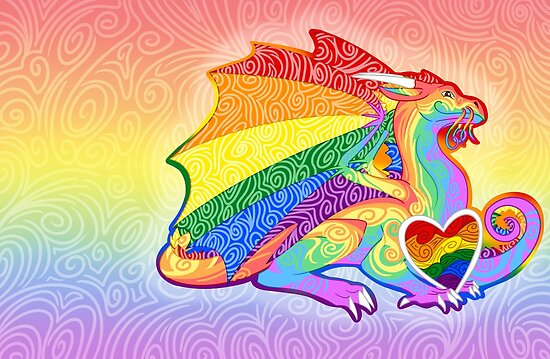 Gay Pride Dragon Poster By Markaleb Redbubble