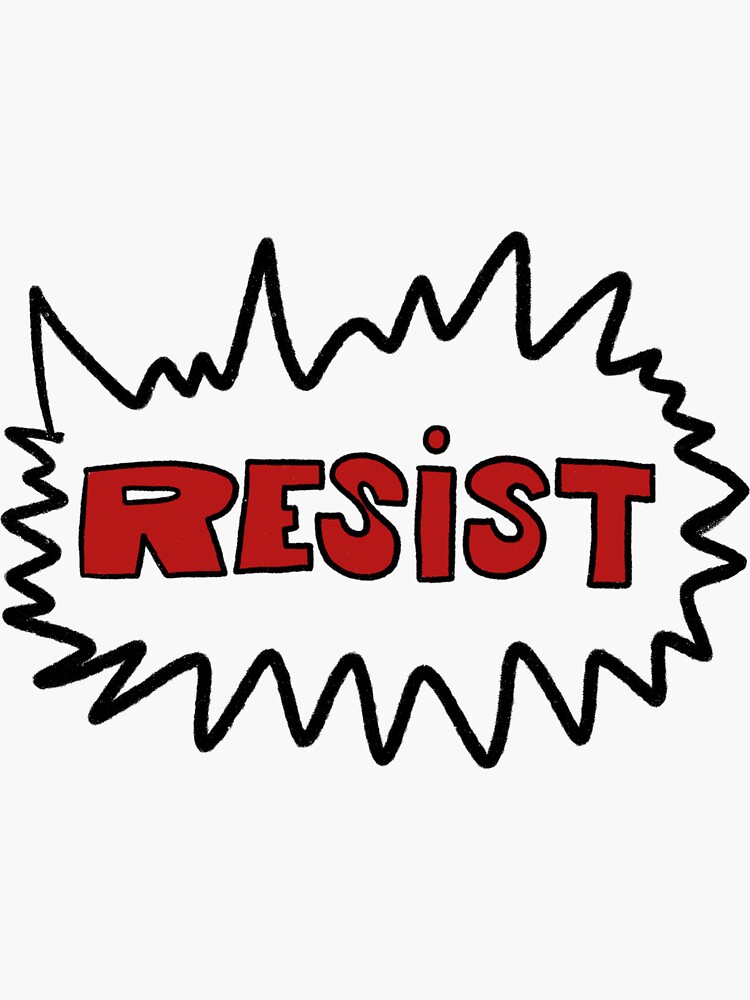 "RESIST in red comic bold " Sticker for Sale by resistancenow | Redbubble
