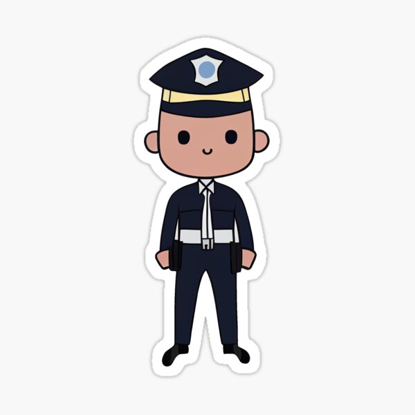 "Simple and funny cute police man" Sticker for Sale by CutePlanetEarth ...