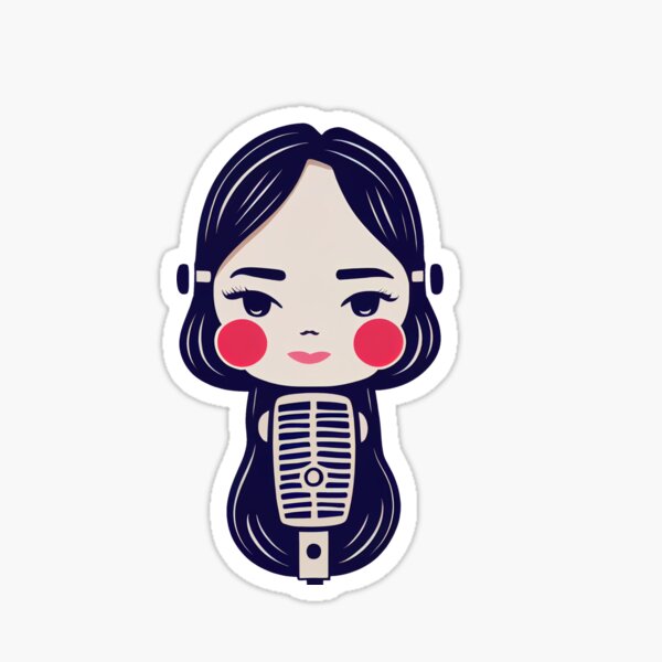 "Singer girl in front of her microphone" Sticker for Sale by ...