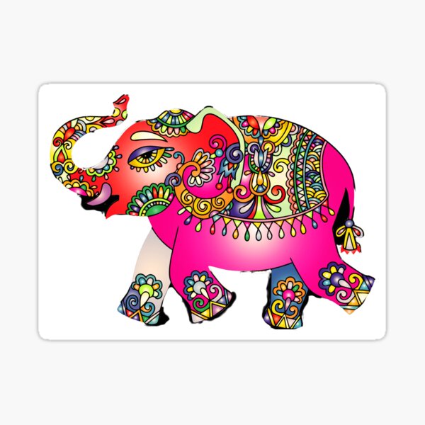 "Pink elephant, abstract art" Sticker for Sale by zeljana0504 | Redbubble