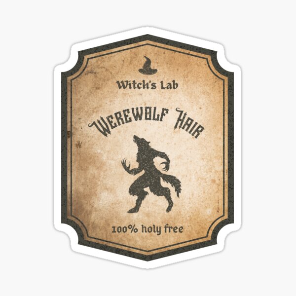 "Werewolf Hair Halloween Label Dark Vertical" Sticker for Sale by Sense ...