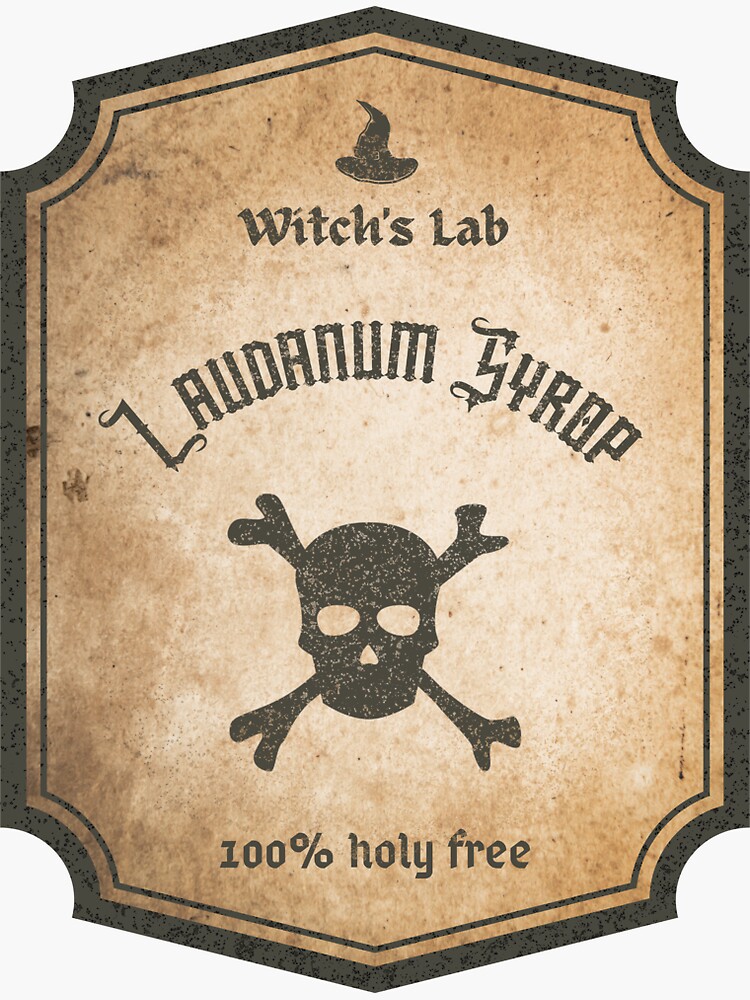 "Laudanum Syrop Halloween Label Dark Vertical" Sticker for Sale by ...