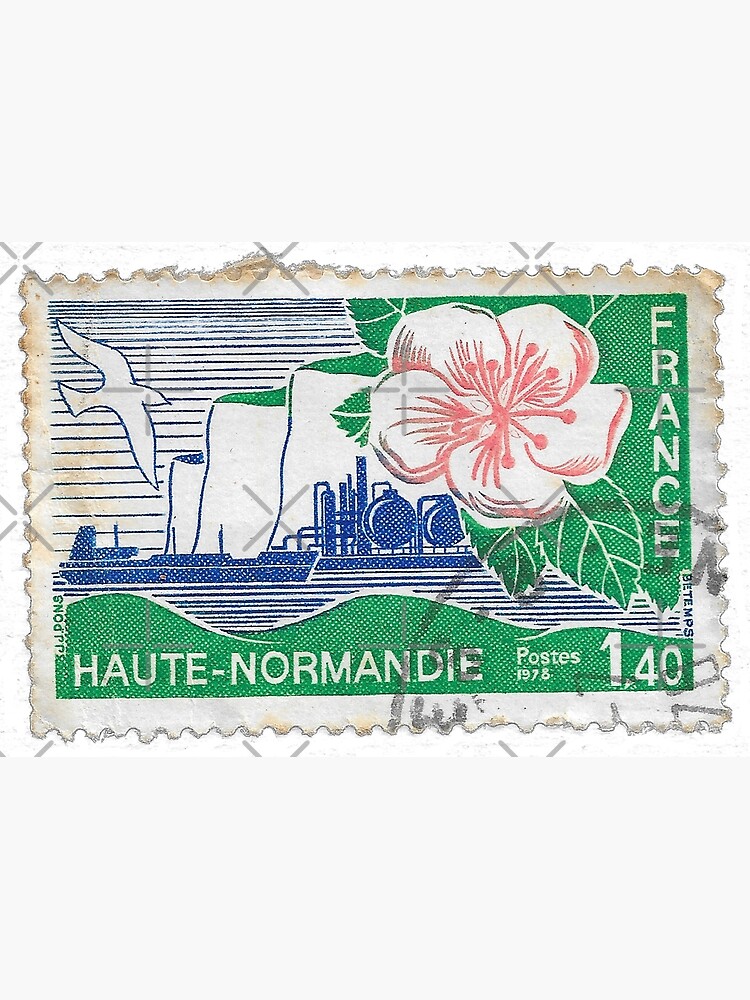Vintage 1978 France Haute Normandie Stamp Premium Matte Vertical Poster ...