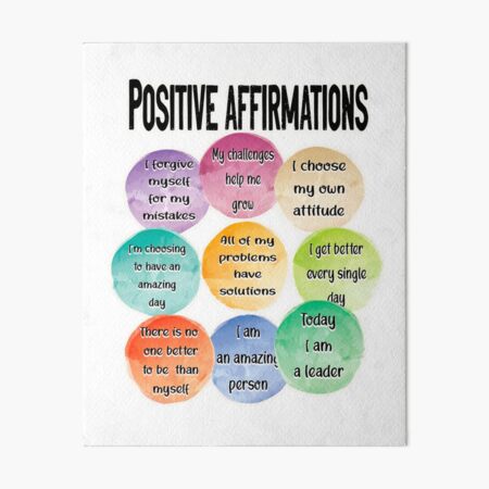 "Positive Affirmations for a good mental health" Art Board Print for ...