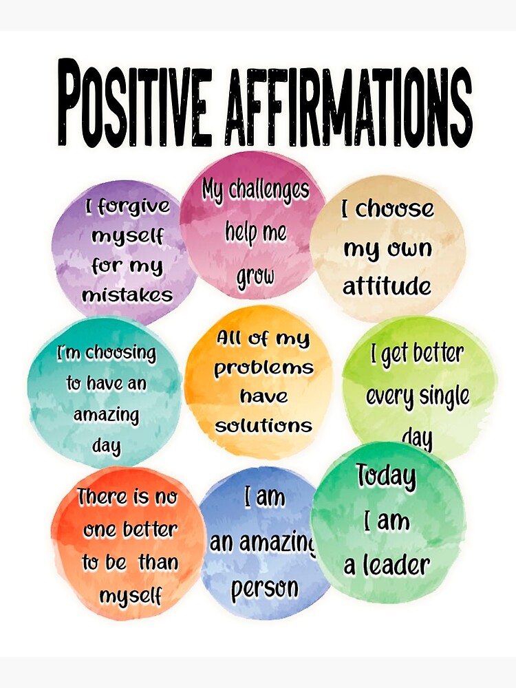 "Positive Affirmations for a good mental health" Poster for Sale by ...
