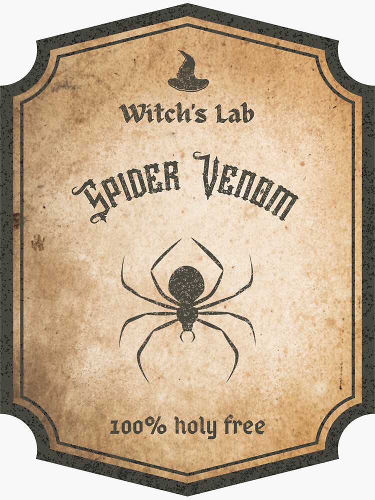 "Spider Venom Halloween Label Light Vertical" Sticker for Sale by Sense ...