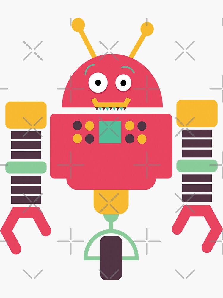 "Colorful Robot " Sticker for Sale by AYAZOU | Redbubble