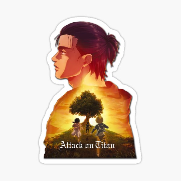 "Attack on Titan S04 Eren Mikasa and Armin " Sticker for Sale by Hunter ...
