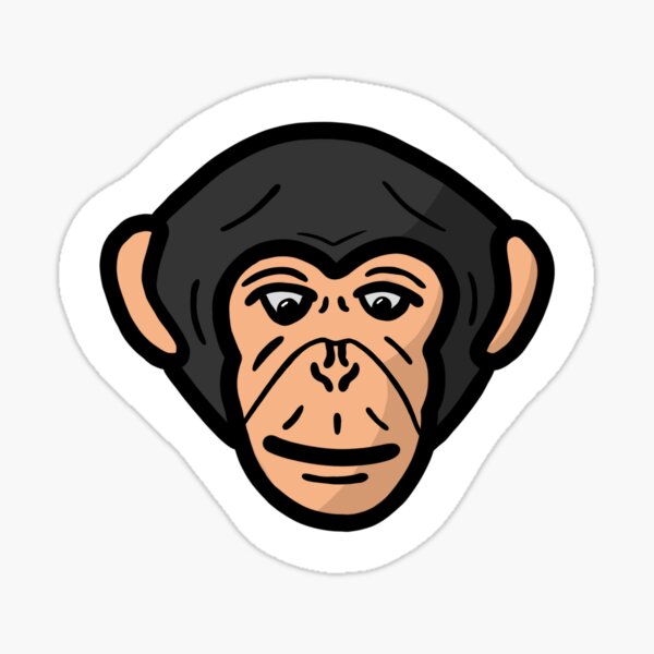 "Happy chimp face" Sticker for Sale by JamesToland | Redbubble
