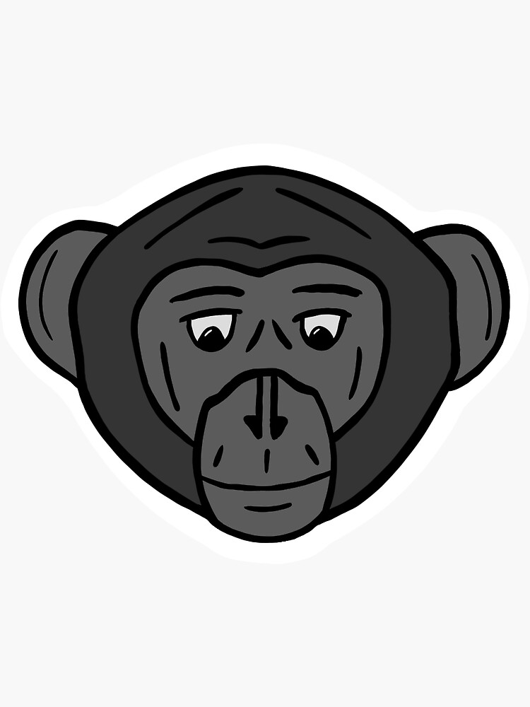 "Banobo chimp smiling face" Sticker for Sale by JamesToland | Redbubble