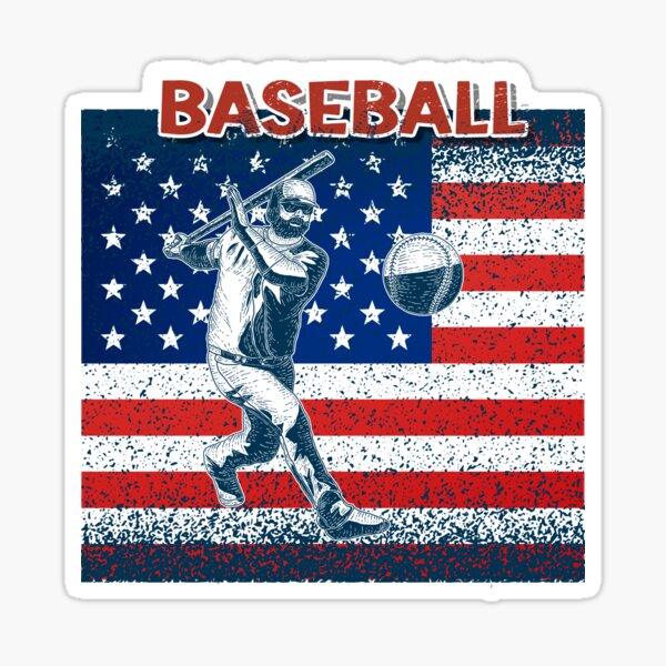 "Baseball Batter US Flag sticker" Sticker for Sale by 2STESTORE | Redbubble