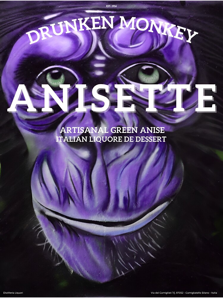 Pegatina «Green Anise Purple Drunken Monkey Italian Anisette aperitivo ...