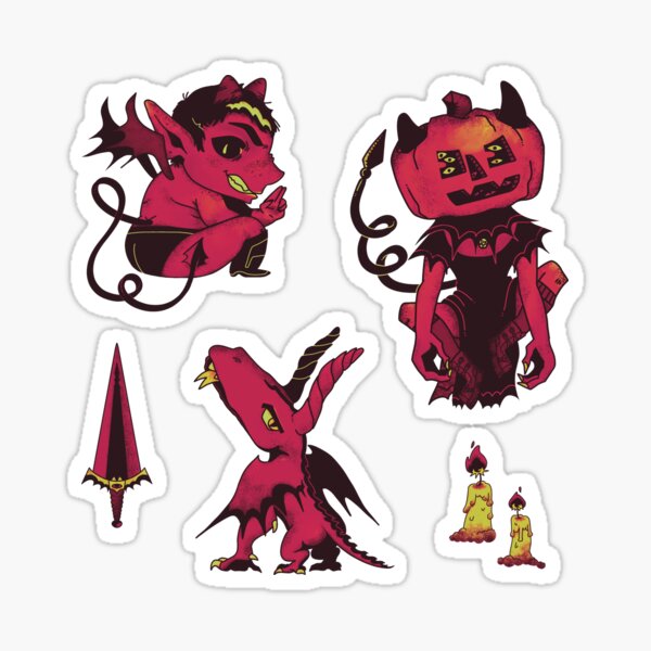"Hot Pink Halloween Freaks Pack" Sticker for Sale by nixpicnic | Redbubble
