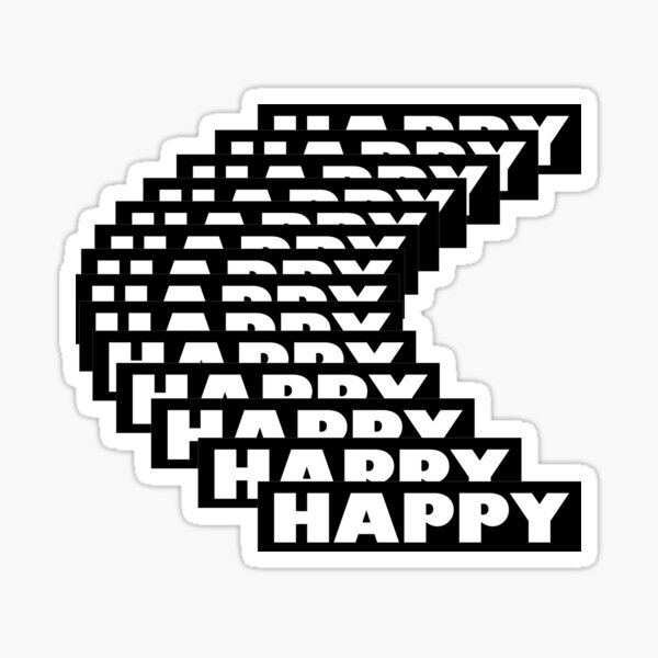 "Happy text simple and stylish looking | curved text" Sticker for Sale ...