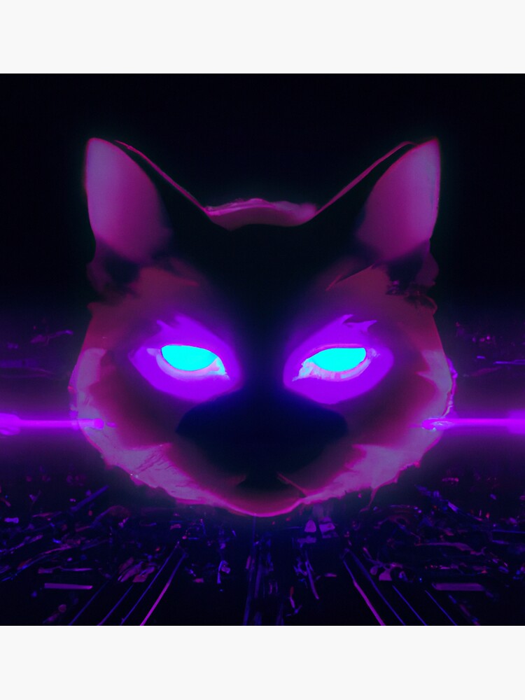 "Vaporwave Synthwave Cat" Sticker for Sale by Frostlike | Redbubble
