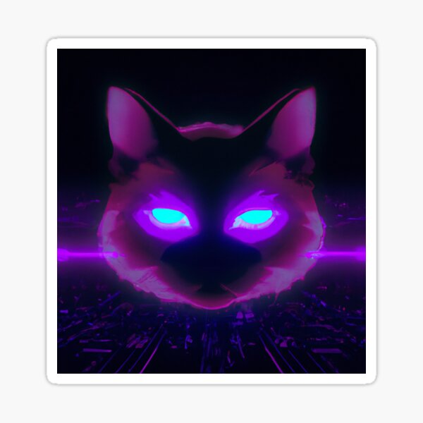 "Vaporwave Synthwave Cat" Sticker for Sale by Frostlike | Redbubble