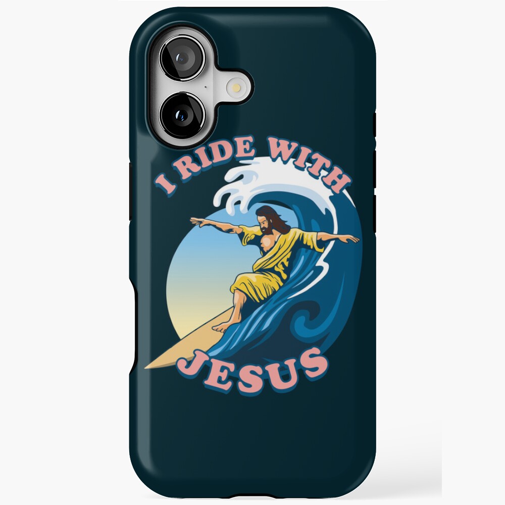 "I Ride With Jesus | Surfing Jesus" Sticker for Sale by TMBTM | Redbubble