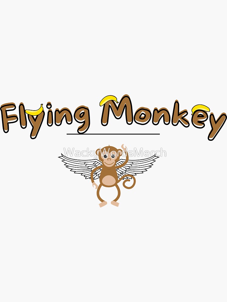 "Flying Monkey - Wacky Words" Sticker for Sale by WackyWordsMerch ...